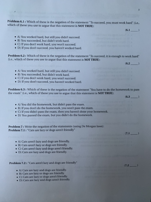 Solved April 12 Math 103 Homework 7 Logic Name (printed): | Chegg.com