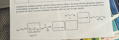 Solved Complete the mulbitep synthebic reaction scheme below | Chegg.com