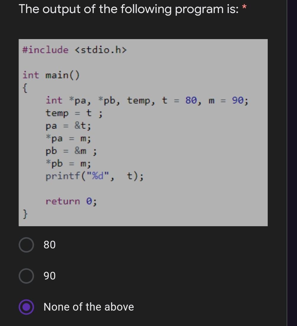 Solved * The output of the following program is: #include | Chegg.com
