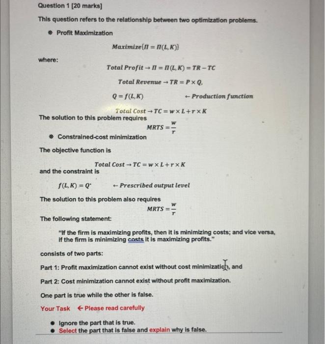 Solved Question 1 [ 20 marks] This question refers to the | Chegg.com