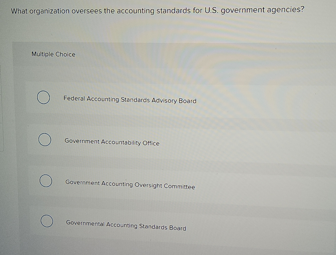 Solved What organization oversees the accounting standards | Chegg.com