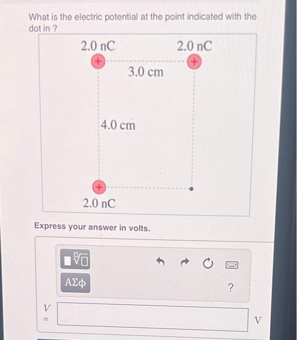 Solved What is the electric potential at the point indicated | Chegg.com