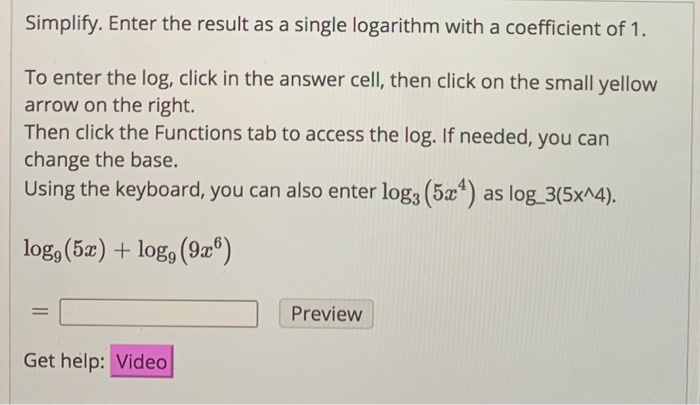Solved Simplify. Enter the result as a single logarithm with | Chegg.com