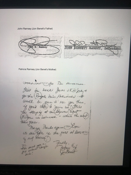 Jon Benet Ramsey Case In the early morning hours of | Chegg.com