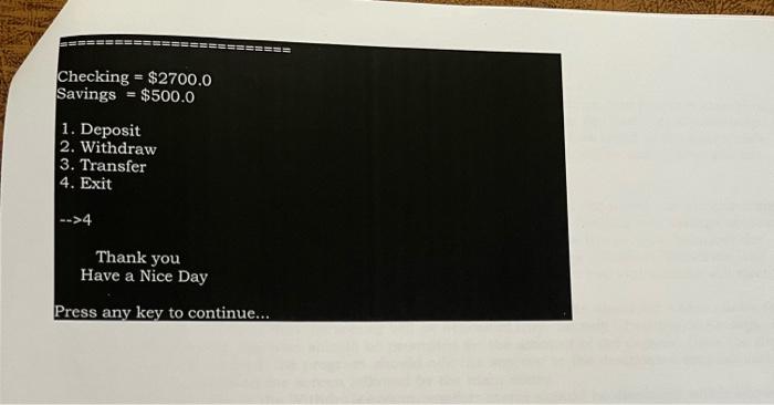 Solved AP Computer Science Lab-Classes - ATM =19 Description | Chegg.com