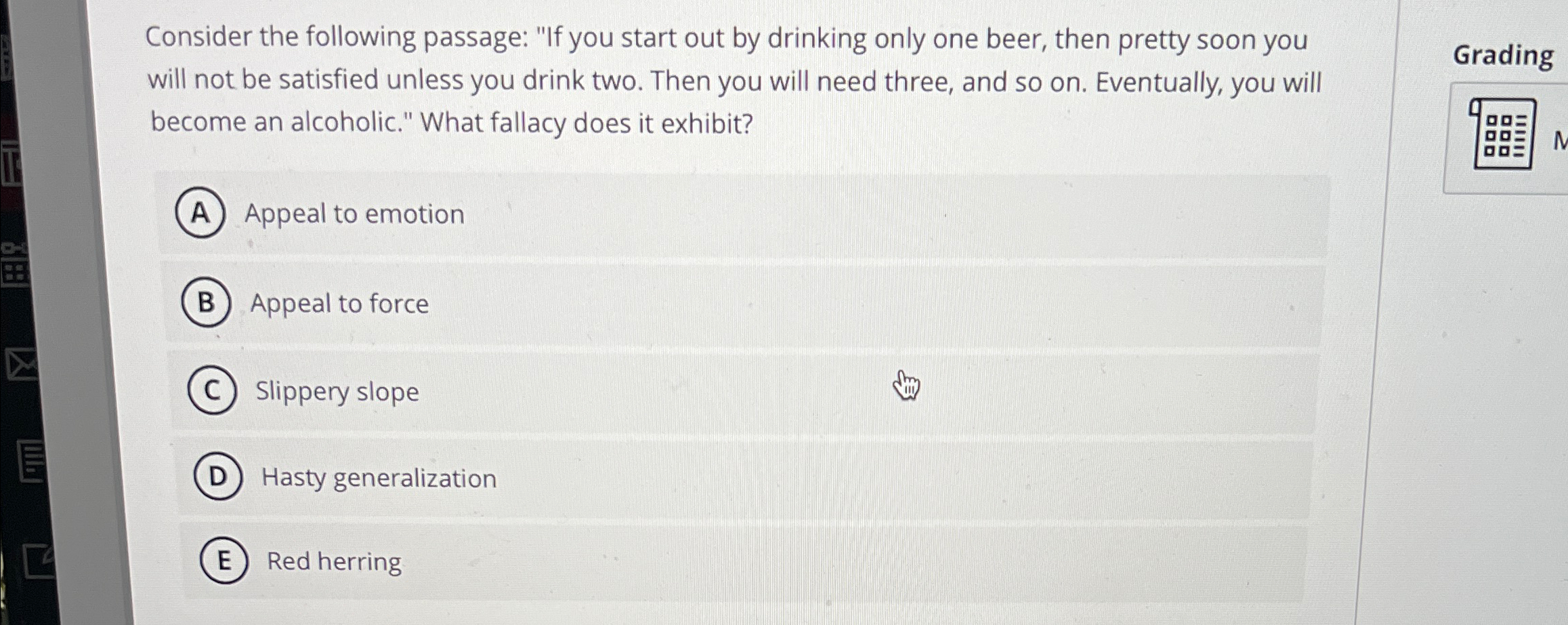 Solved Consider the following passage: "If you start out by | Chegg.com