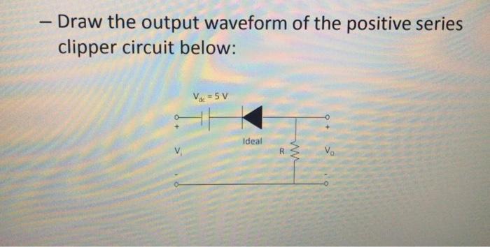 Solved - Draw the output waveform of the positive series | Chegg.com