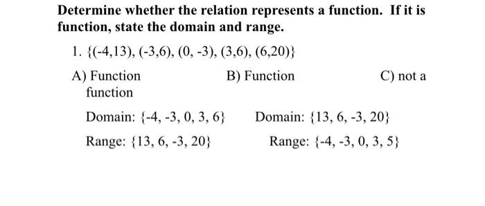Solved Determine whether the relation represents a function. | Chegg.com