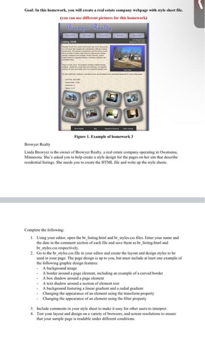 Solved Goal: In this homework, you will create a real estate | Chegg.com