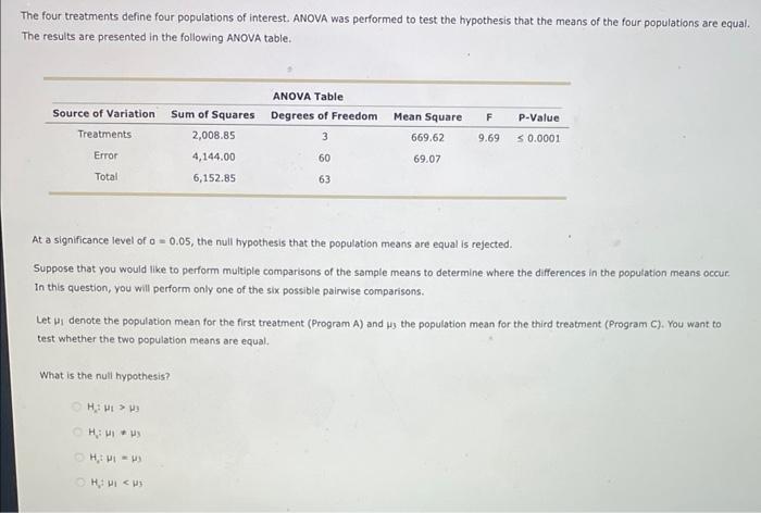 Solved 6. Multiple comparison procedures #2 "The U.S. | Chegg.com