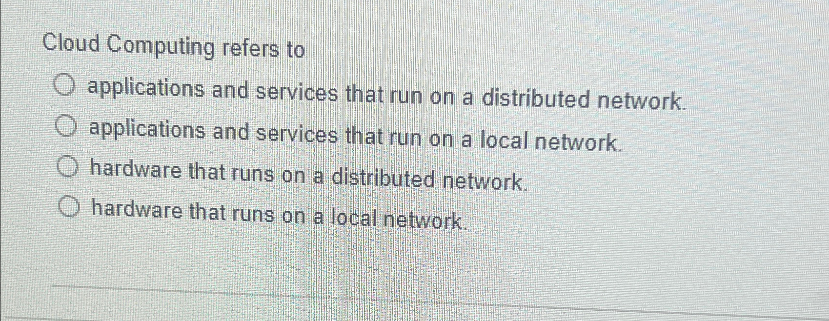 Solved Cloud Computing refers toapplications and services | Chegg.com