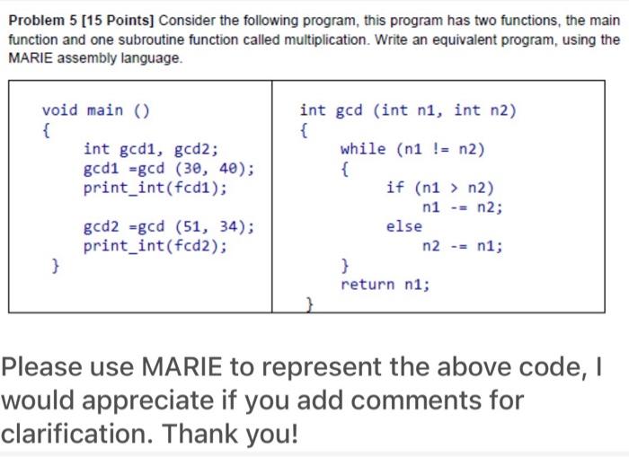 Solved Problem 5 [15 Points] Consider the following program, | Chegg.com