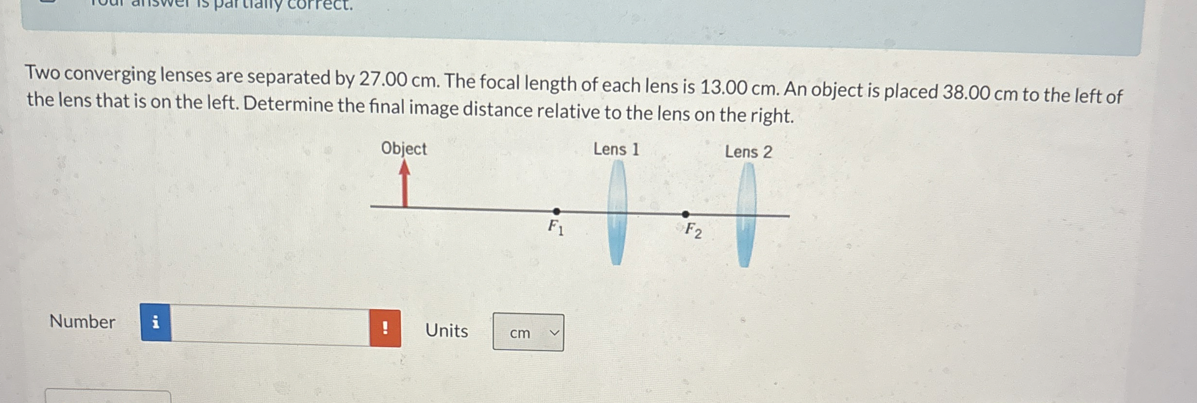 Solved Two converging lenses are separated by 27.00 ﻿cm . | Chegg.com