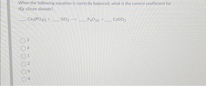 Solved When the following equation is correctly balanced, | Chegg.com