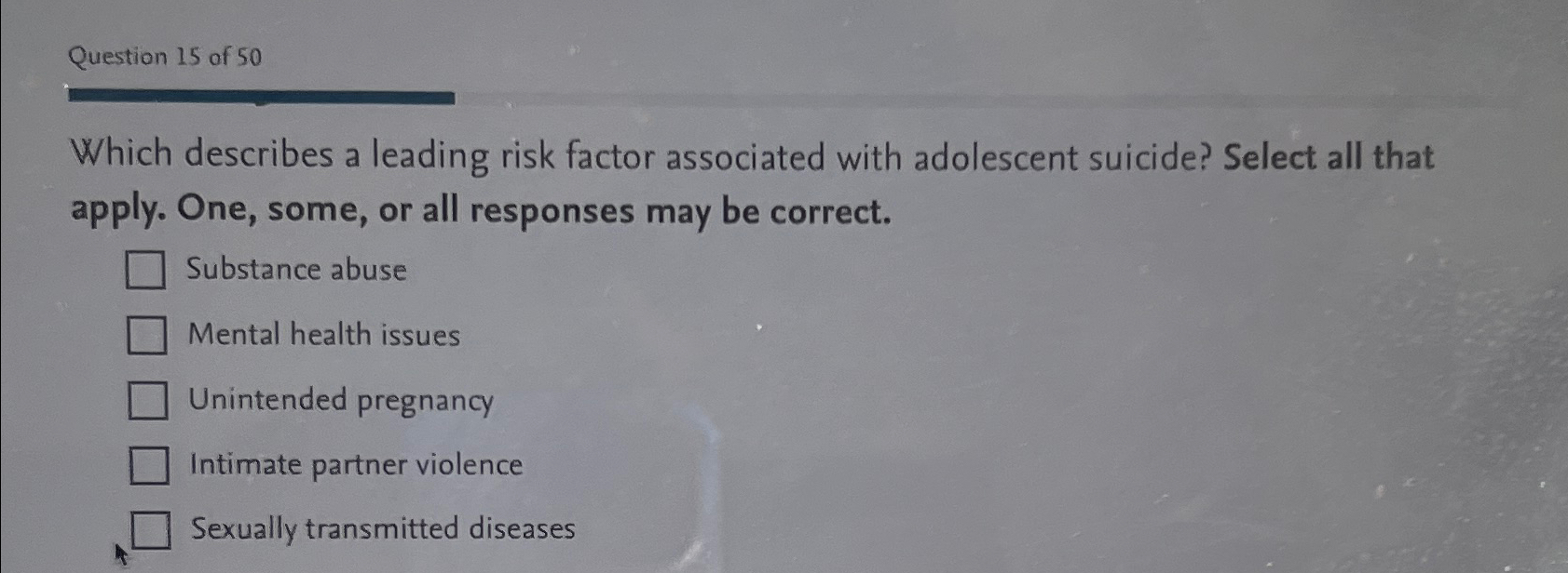 Solved Question 15 of 50Which describes a leading risk | Chegg.com Solved Question 15 of 50Which describes a leading risk | Chegg.com
