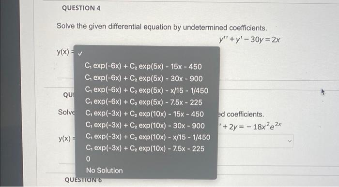 Solved Solve the given differential equation by undetermined | Chegg.com