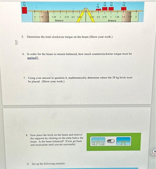 Solved 5. Determine the total clockwise torque on the beam | Chegg.com
