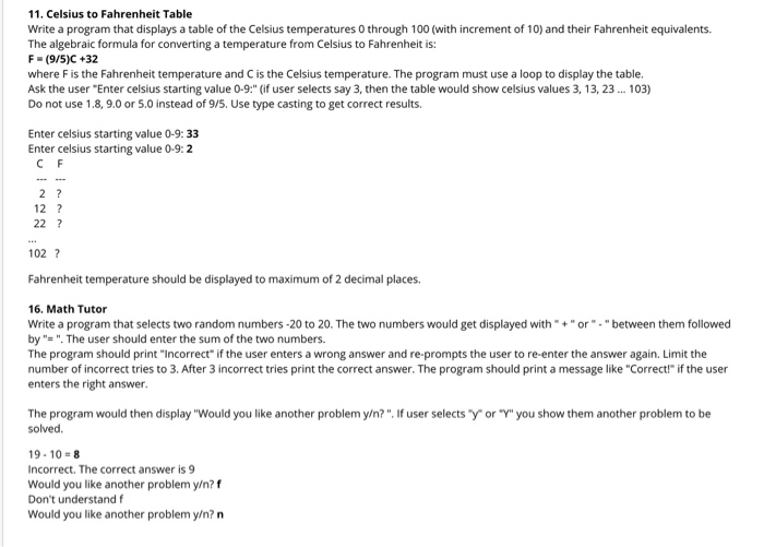 Solved Below following programs should be written in Java | Chegg.com