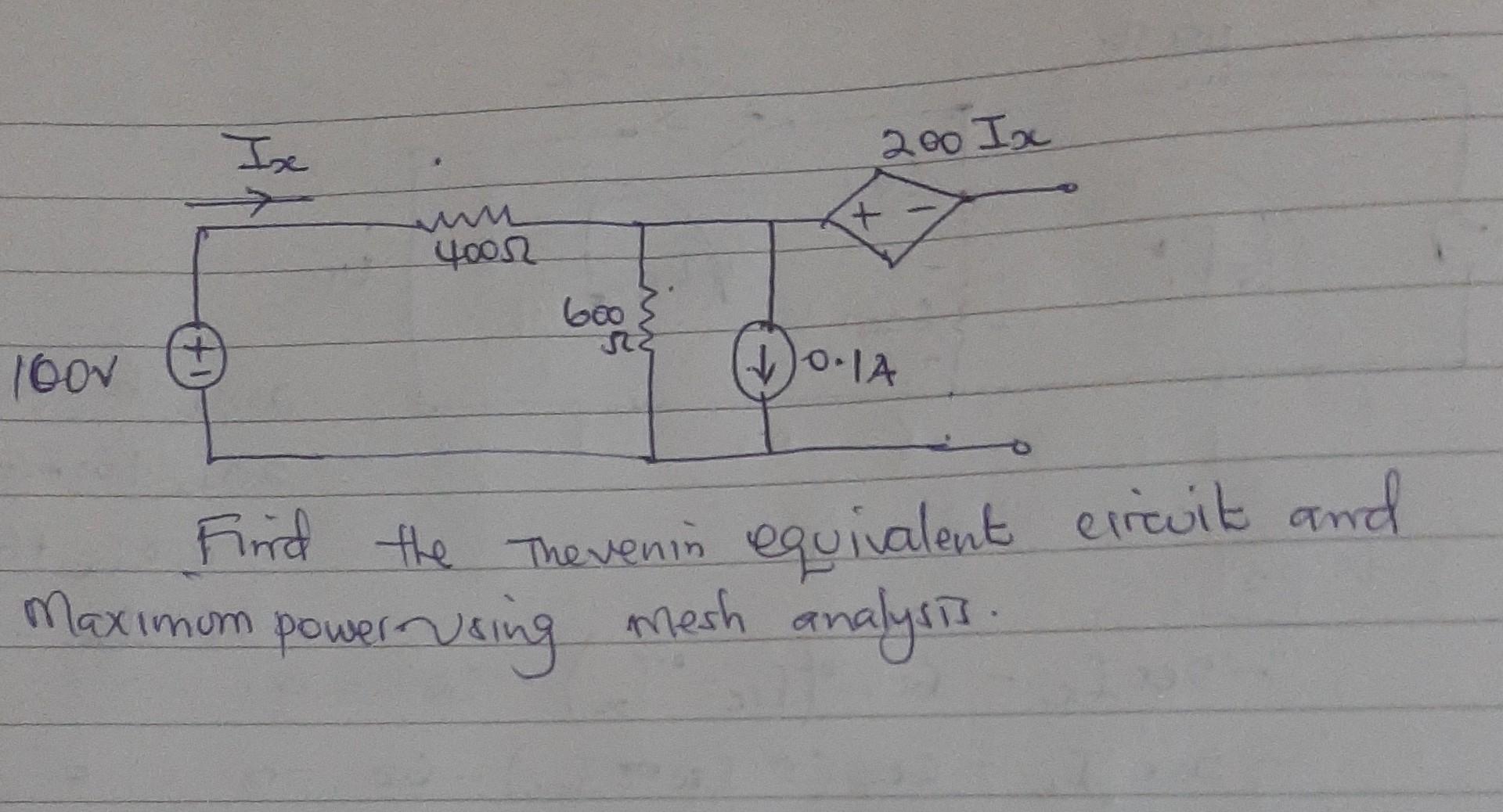 Solved Find the Thevenin equivalent eircuit and Maximom | Chegg.com