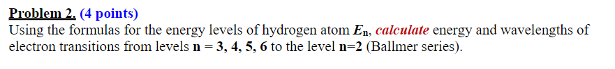 Solved Problem 2. (4 ﻿points)Using the formulas for the | Chegg.com