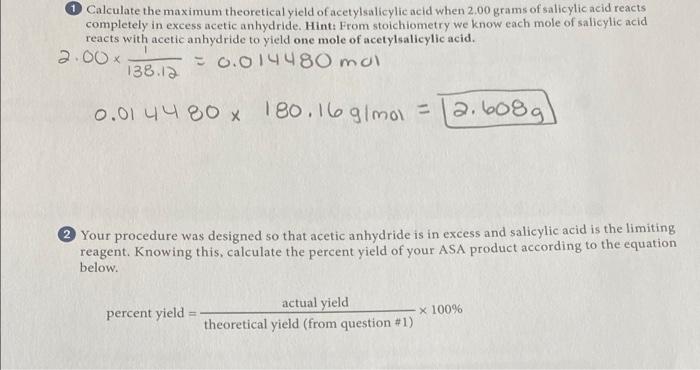 Calculate the maximum theoretical yield of | Chegg.com