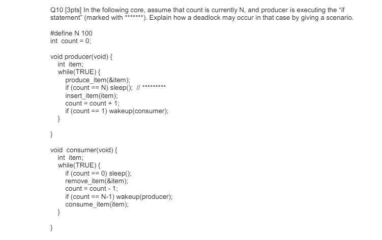 Solved Q10 [3pts] ﻿In the following core, assume that count | Chegg.com