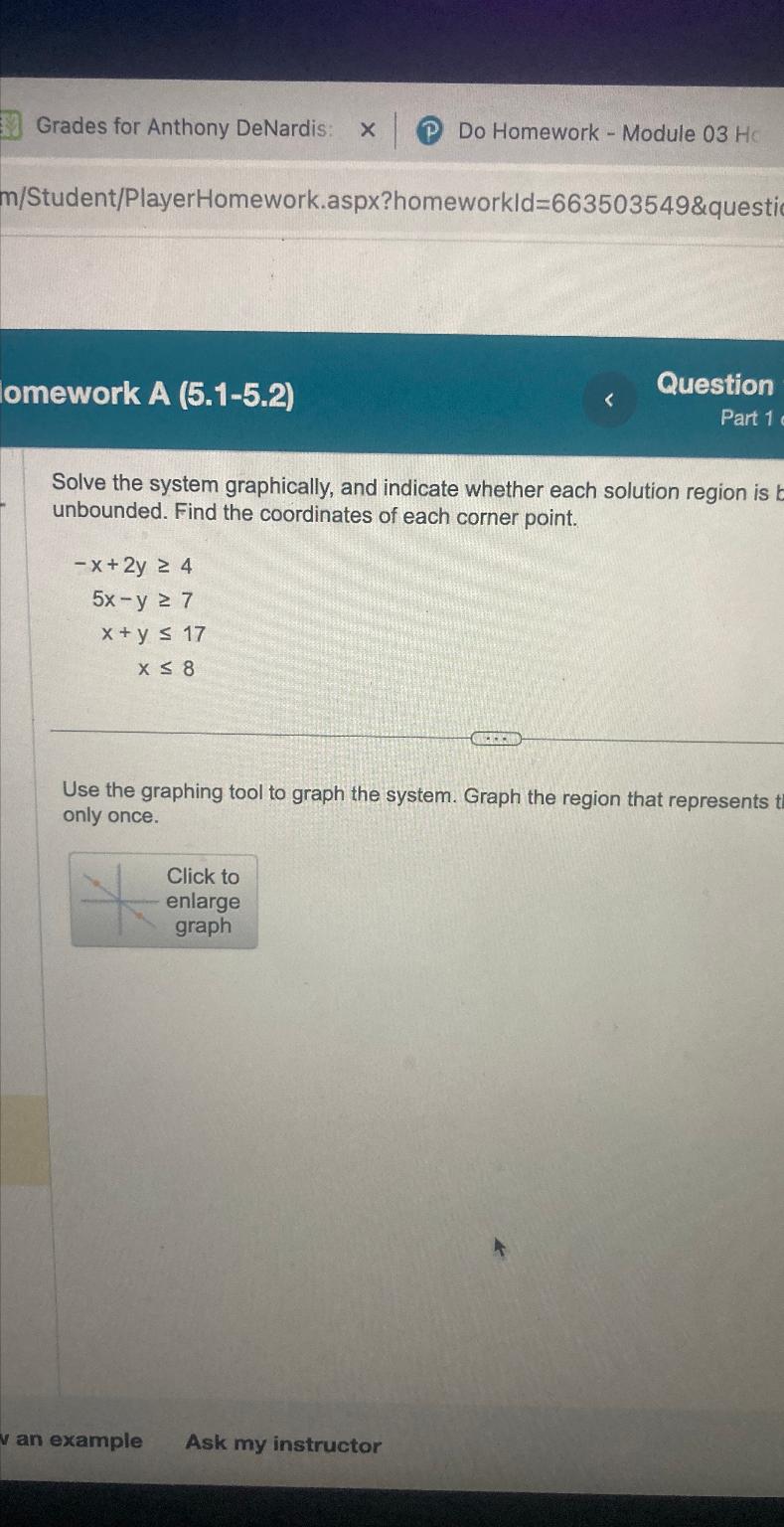 Solved Grades For Anthony Denardis Do Homework ﻿module
