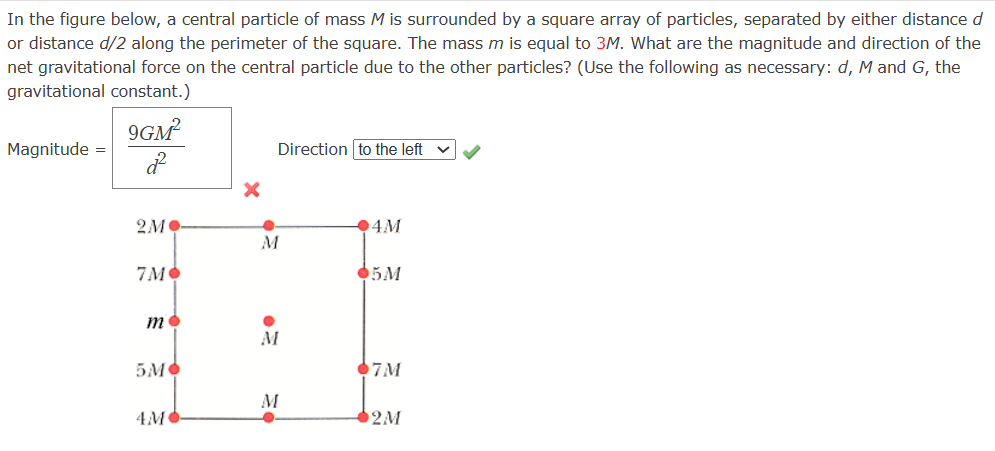Solved In the figure below, a central particle of mass M ﻿is | Chegg.com
