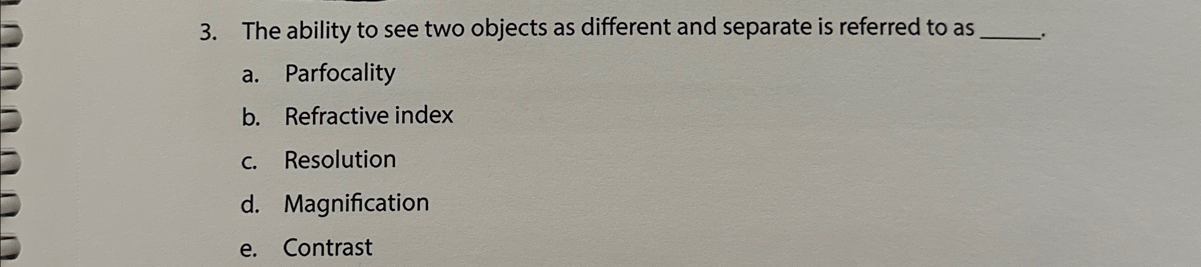 Solved The ability to see two objects as different and | Chegg.com