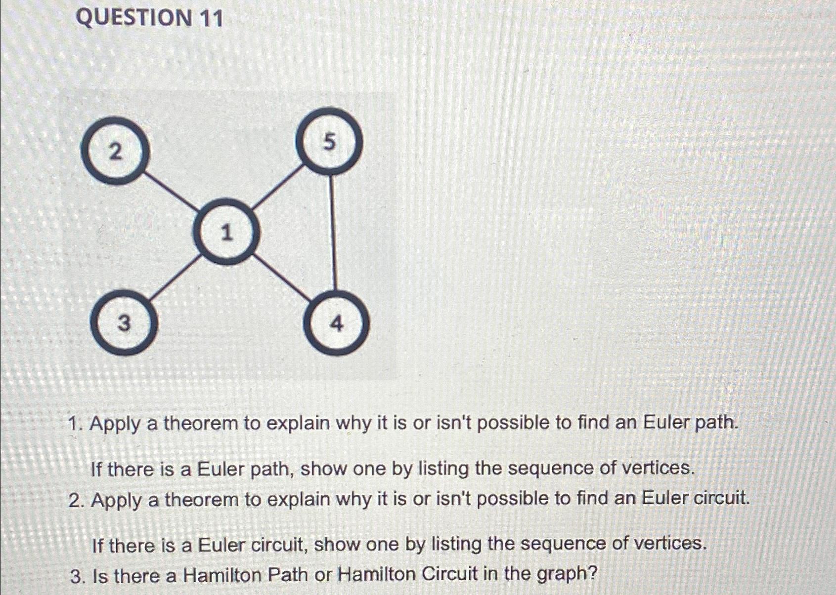 Solved QUESTION 11Apply a theorem to explain why it is or | Chegg.com