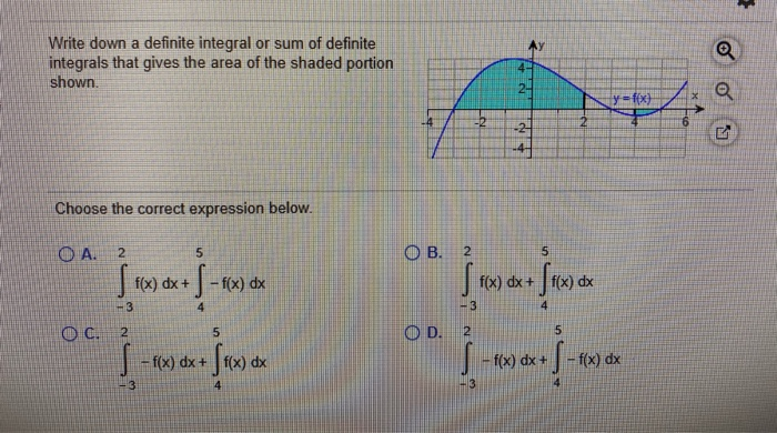 Solved AY Write down a definite integral or sum of definite | Chegg.com