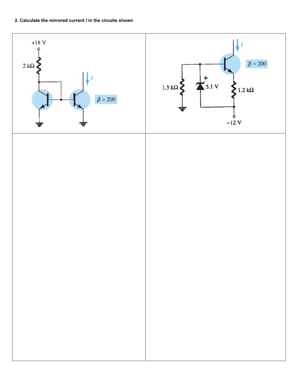Solved Calculate the mirrored current ?? ﻿in the circuits | Chegg.com