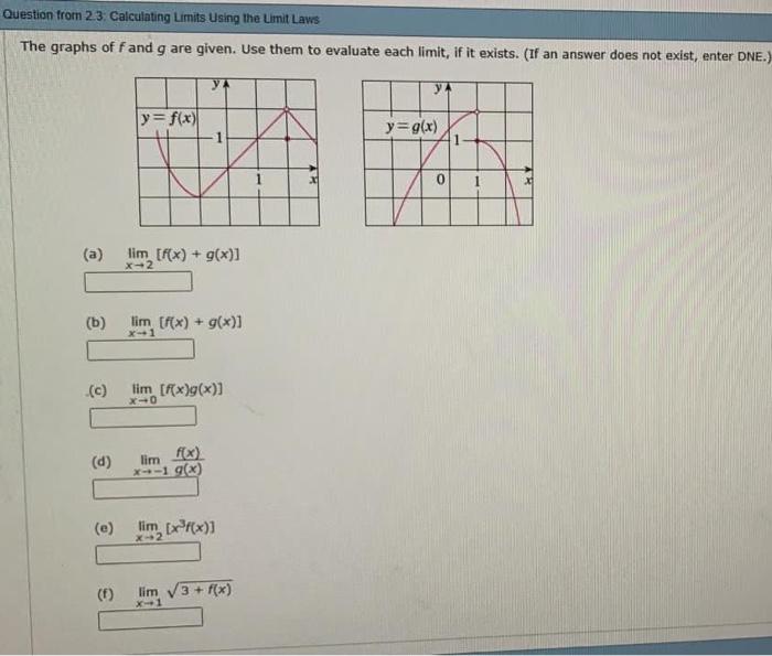 Solved Question from 2.3. Calculating Limits Using the Limit | Chegg.com