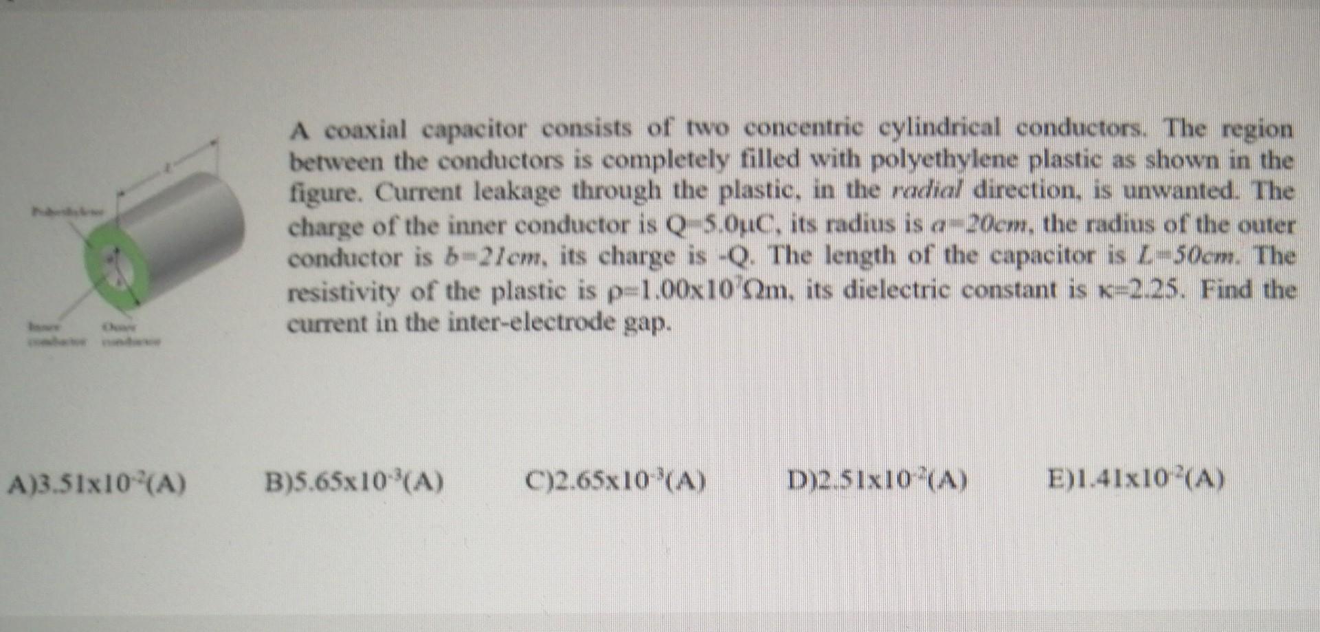 Solved A coaxial capacitor consists of two concentric | Chegg.com