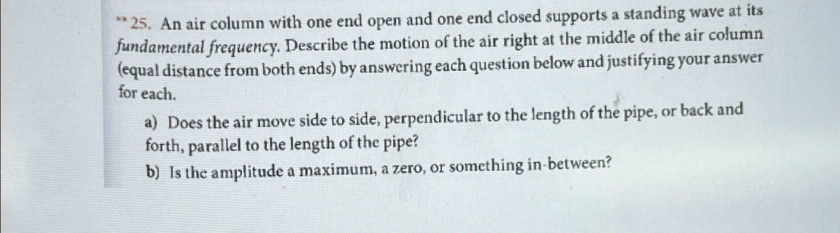 Solved An air column with one end open and one end closed | Chegg.com