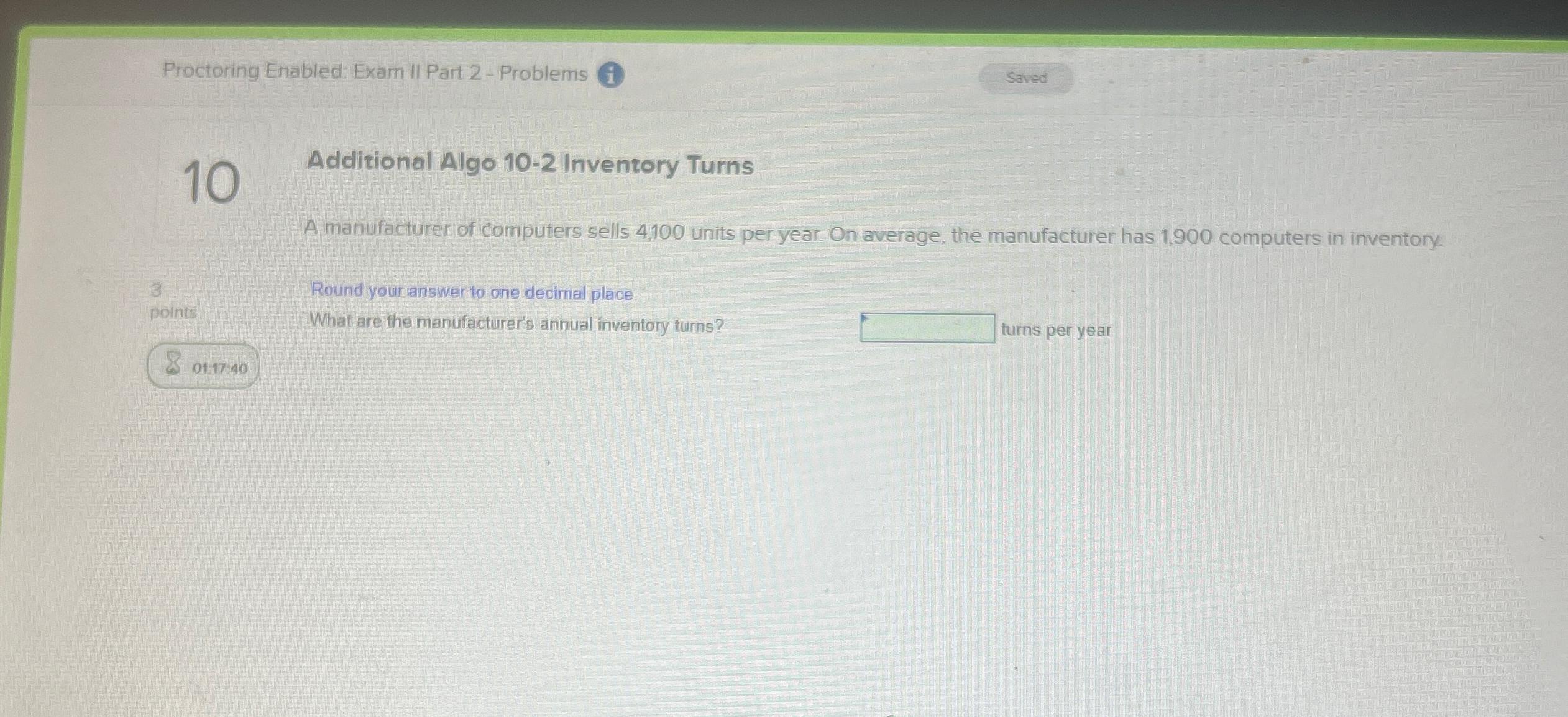 Solved Proctoring Enabled: Exam II Part 2 - ﻿Problems | Chegg.com