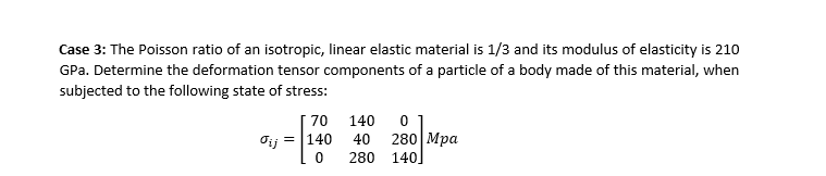 Solved Case 3: The Poisson ratio of an isotropic, linear | Chegg.com