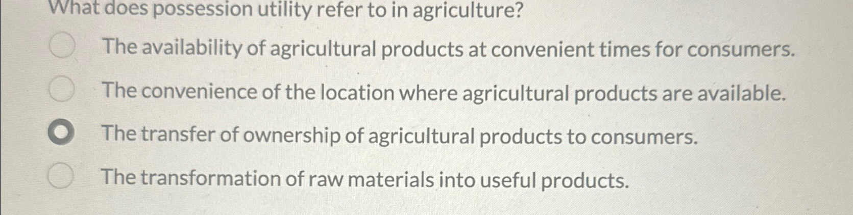 Solved What does possession utility refer to in | Chegg.com