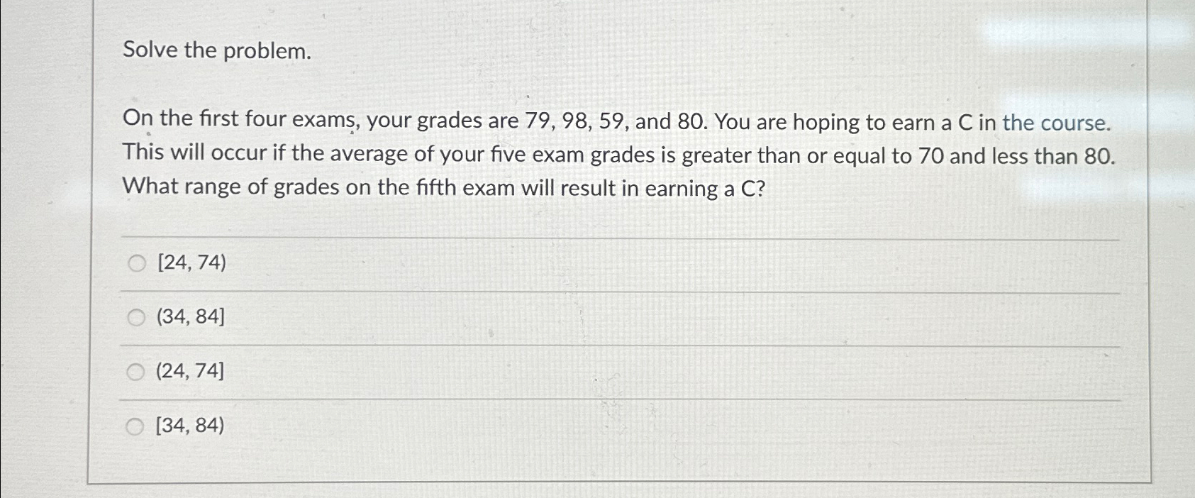 Solved Solve the problem.On the first four exams, your | Chegg.com
