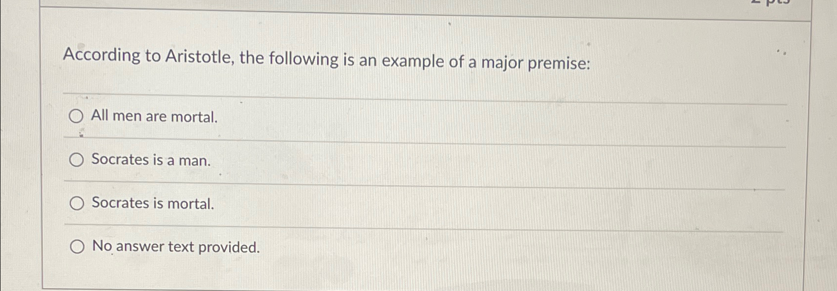 Solved According to Aristotle, the following is an example | Chegg.com