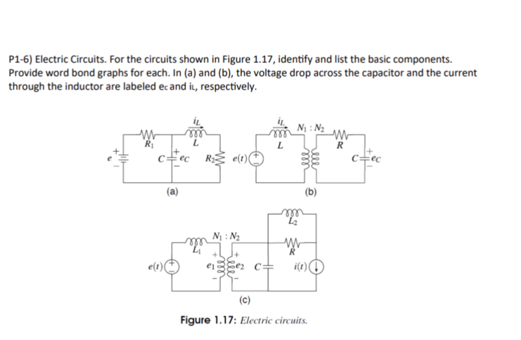 Solved P1-6) ﻿Electric Circuits. For the circuits shown in | Chegg.com