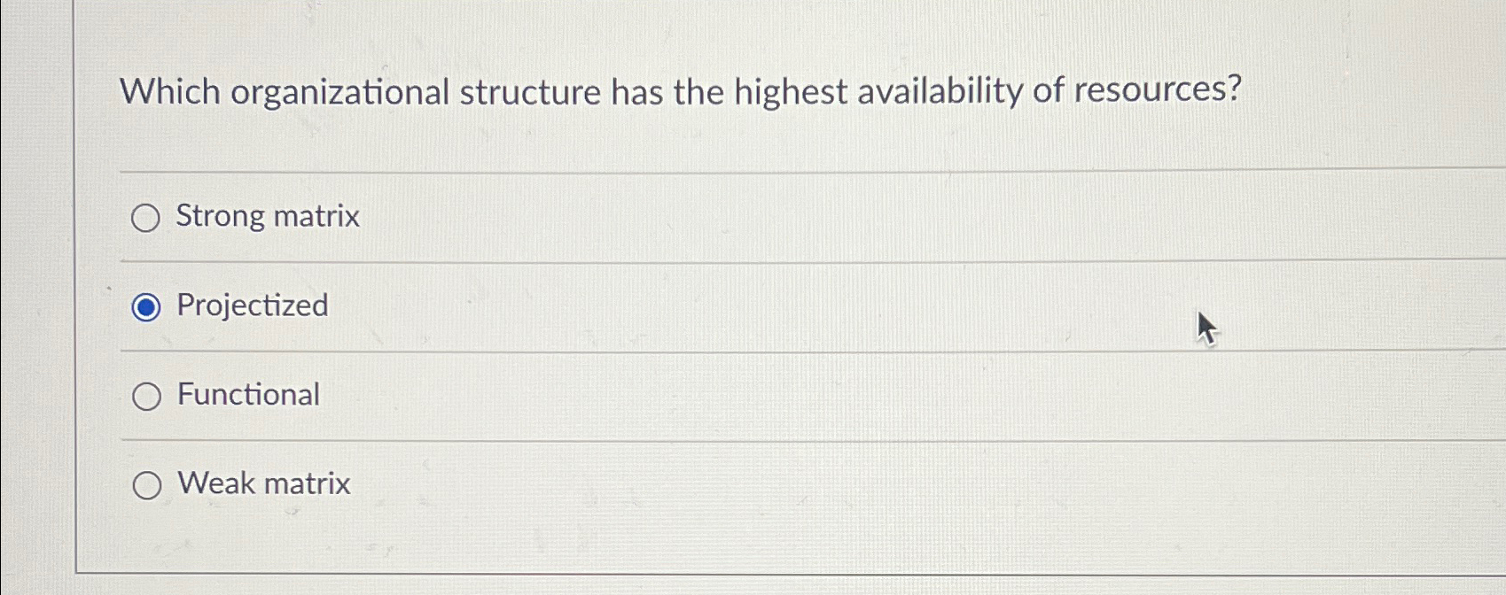 Solved Which organizational structure has the highest | Chegg.com
