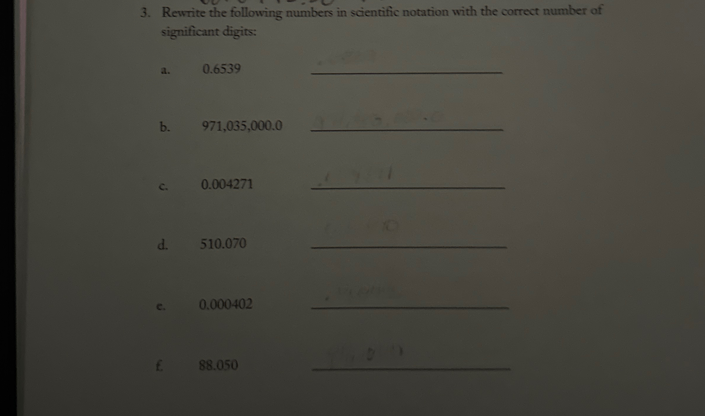 Solved Rewrite the following numbers in scientific notation | Chegg.com