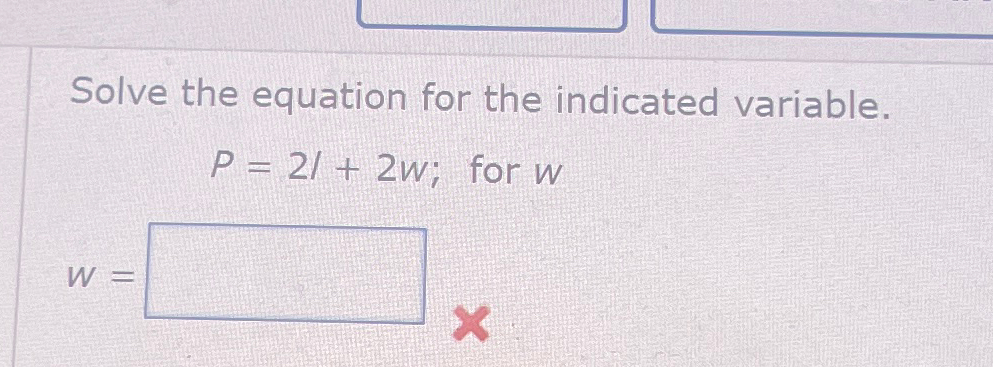 Solved Solve the equation for the indicated | Chegg.com