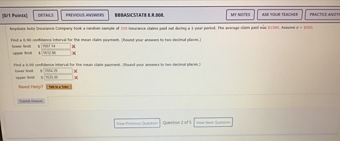 Solved [0/1 Points] DETAILS PREVIOUS ANSWERS BBBASICSTAT8 | Chegg.com