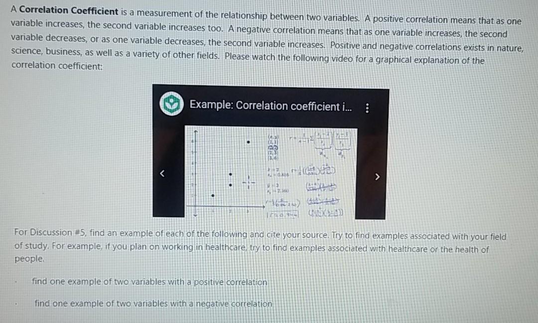 Solved 1- find one example of two variable with a positive | Chegg.com