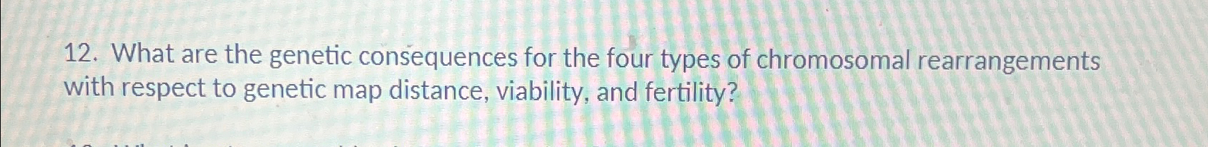 Solved What are the genetic consequences for the four types | Chegg.com