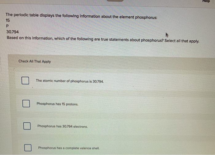 Solved The periodic table displays the following information | Chegg.com