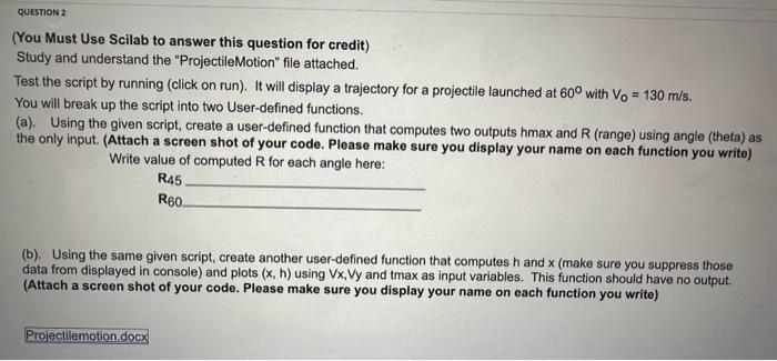 Solved You Must Use Scilab To Answer This Question For