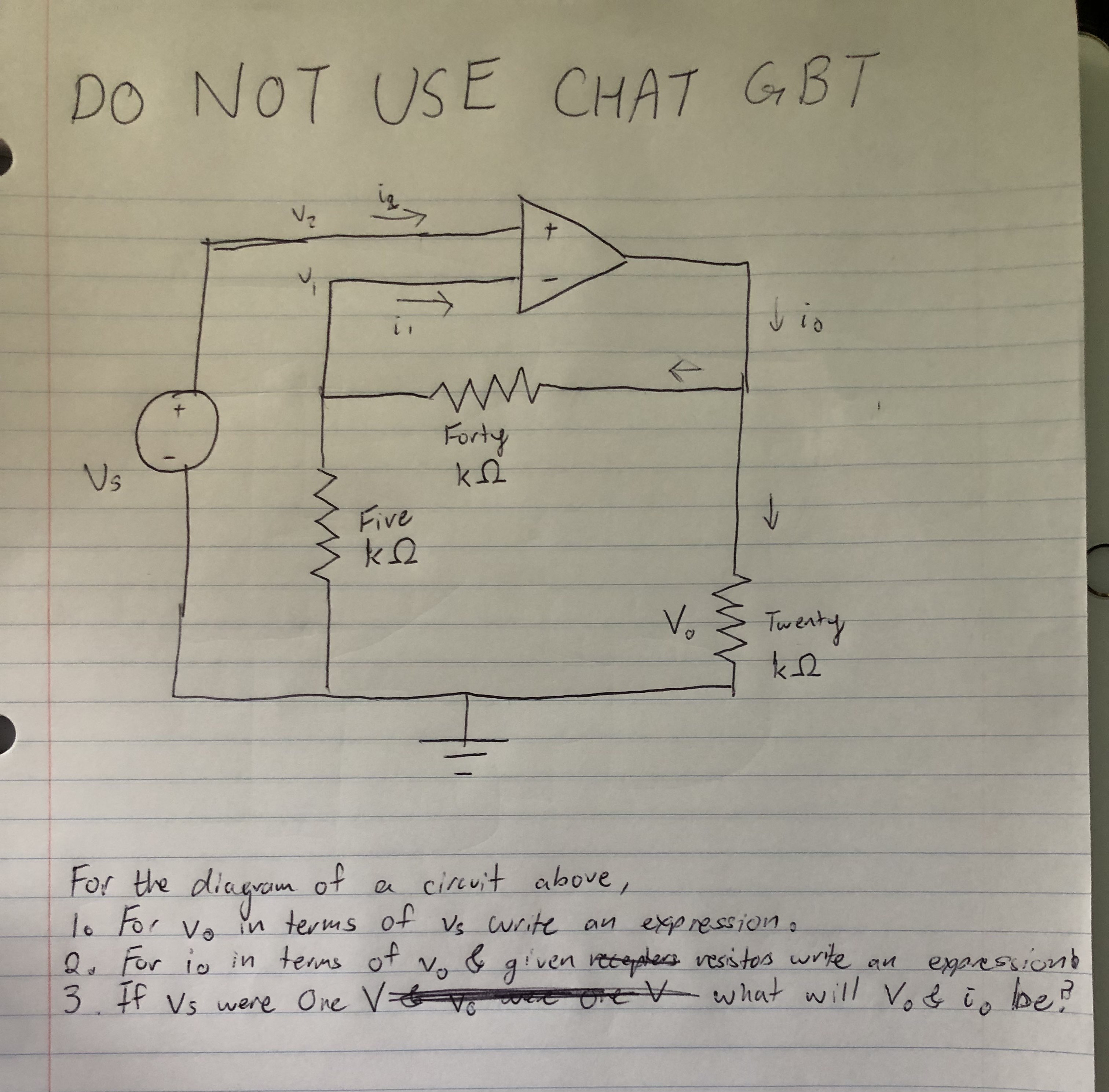 Solved DO NOT USE CHAT GBTFor the diagram of a circuit | Chegg.com